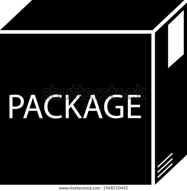 Black Package Box Silhouette Pictogram Stock Vector (Royalty Free ...