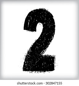 Black Paint Grunge Number Two Vector Stock Vector (Royalty Free ...