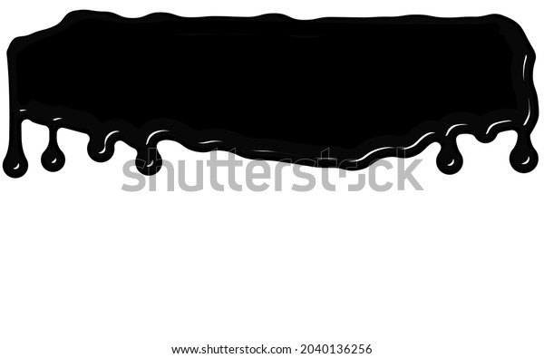 Black Paint Ink Dripping Down Top Stock Vector (Royalty Free ...