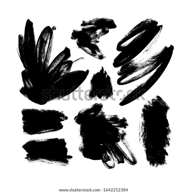 Black Paint Smudges Vector Illustrations Set Stock Vector (Royalty Free ...