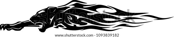 Black Panther Reaching Flame Stock Vector (Royalty Free) 1093839182