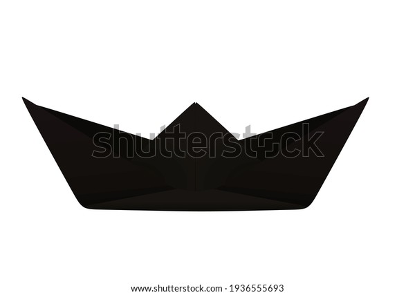 Black Paper Boat Vector Illustration: เวกเตอร์สต็อก (ปลอดค่าลิขสิทธิ์ ...