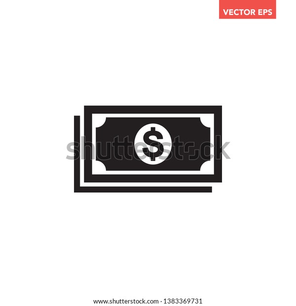 Black Paper Cash Bundle Icon Simple Stock Vector (Royalty Free) 1383369731