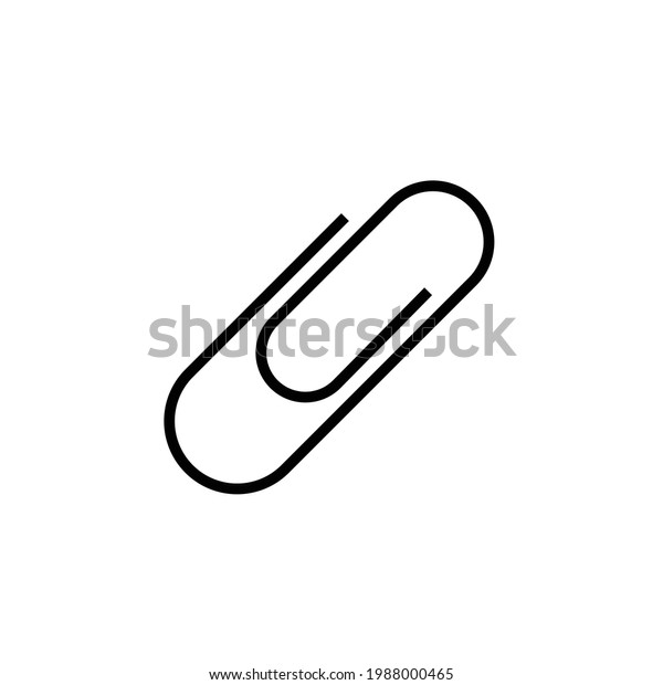 Black Paper Clip Icon Vector Illustration Stock Vector (Royalty Free ...