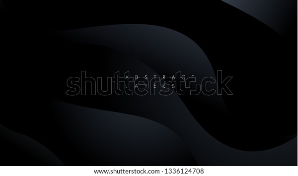 Black Paper Cut Background Abstract Realistic Stock Vector (Royalty ...