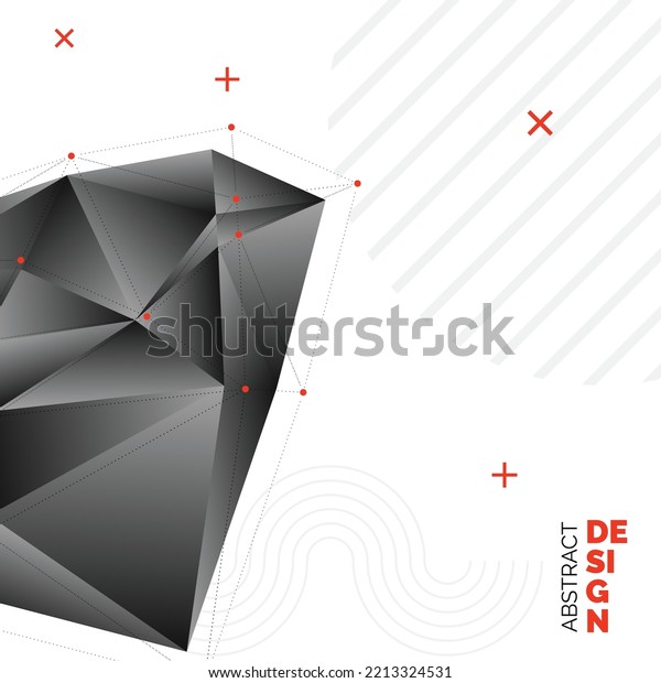 Black Paper Origami Polygonal Shape Vector Stock Vector (Royalty Free ...
