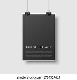 Black Paper Poster Vector Template Paper Stock Vector (Royalty Free ...