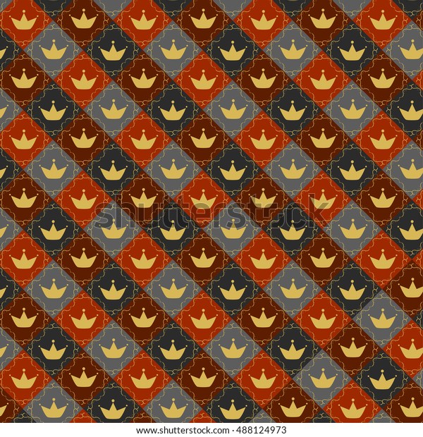 Black Pattern King Crown Symbol Stock Vector (Royalty Free) 488124973 ...