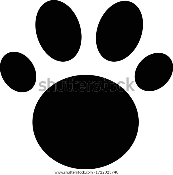 Black Black Paw Icon Animals Stock Vector (Royalty Free) 1722023740 ...