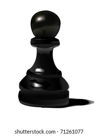 Black Pawn Chess Piece Vector Illustration Stock Vector (Royalty Free ...