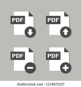 Pdf Formate File Icons Upload Download Stock Vector (Royalty Free ...