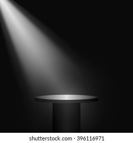 Black Pedestal Table Spotlight Vector Illustration Stock Vector ...