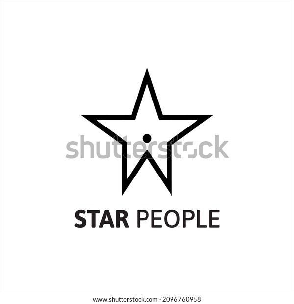 Black People Star Logo Design Stock Vector (Royalty Free) 2096760958 ...