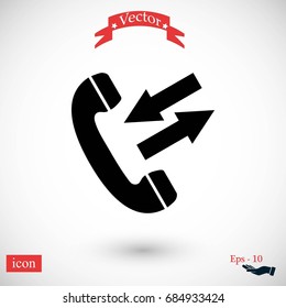 Black Phone Icon Flat Design Best Stock Vector (Royalty Free) 684933424 ...