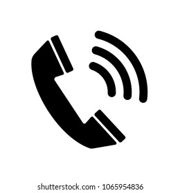 Black Phone Icon Waves Isolated Vector Stock Vector (Royalty Free ...