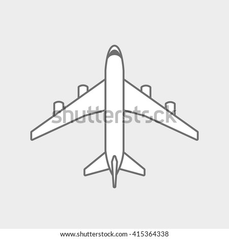 Black Plane Outline Simple Airplane Line Stock Vector (Royalty Free ...