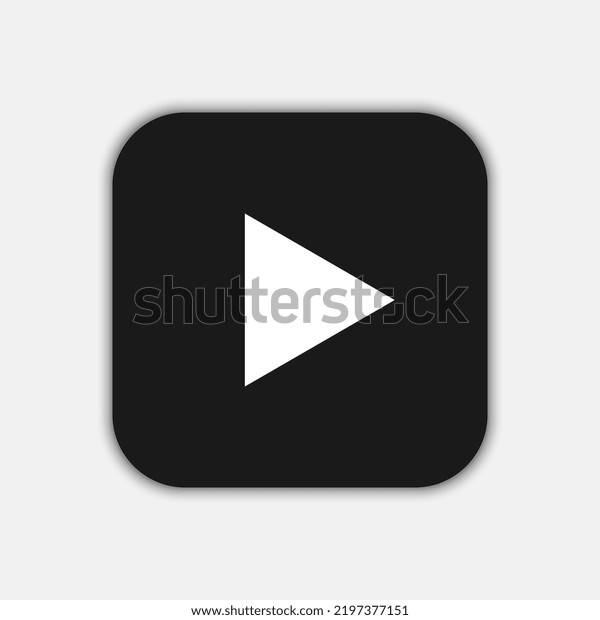 Black Play Icon Flat Design Style Stock Vector (Royalty Free ...