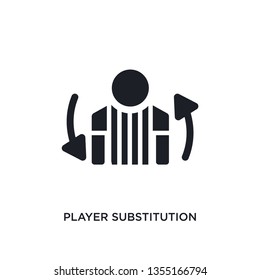 Black Player Substitution Isolated Vector Icon Stock Vector (Royalty ...