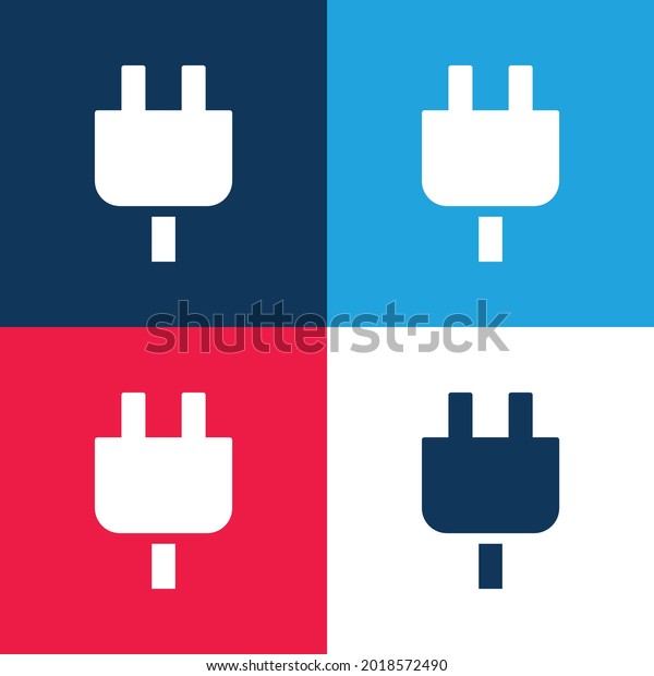 Black Plug Head Blue Red Four Stock Vector (Royalty Free) 2018572490 ...