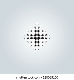 Black Plus Sign Created Dots Background Stock Vector (Royalty Free ...
