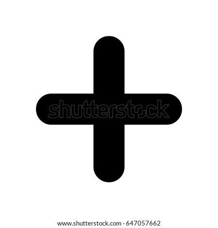 Black Plus Sign Positive Symbol Isolated Stock Vector (royalty Free