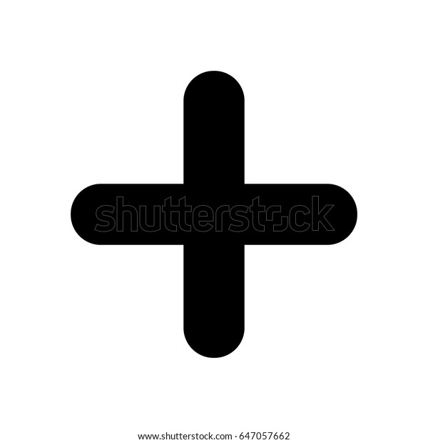 Black Plus Sign Positive Symbol Isolated 스톡 벡터(로열티 프리) 647057662 ...