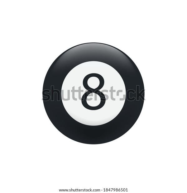 Black Pool Ball On White Background Stock Vector (Royalty Free ...