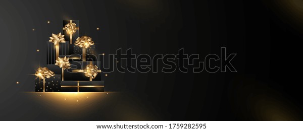 Black Poster Banner Card Design Template Stock Vector (Royalty Free ...