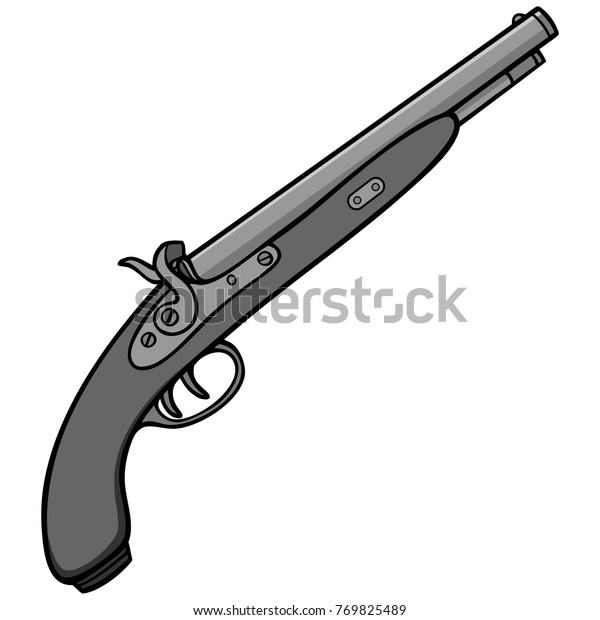 Black Powder Gun Illustration Vector Illustration Stock Vector (Royalty ...