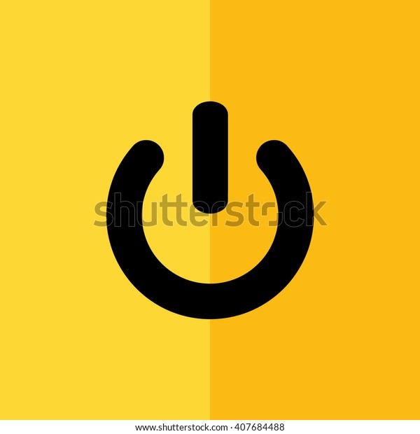 Black Power Icon Vector Sign Yellow Stock Vector (Royalty Free ...