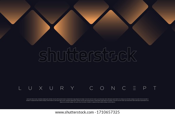 Black premium background with luxury dark golden geometric elements ...