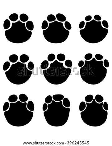 Black Print Paws Elephant Vector Stock Vector (Royalty Free) 396245545 ...