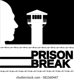 Black Prison Break Tower Icon Man Stock Vector (Royalty Free) 581560447 ...