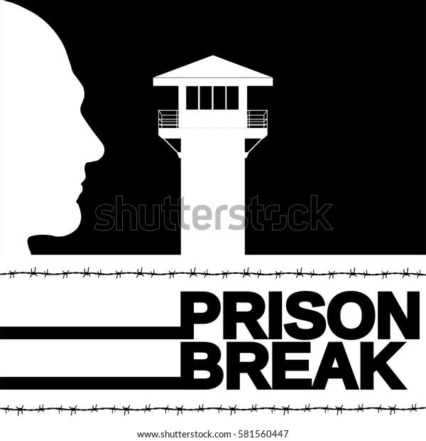 Black Prison Break Tower Icon Man Stock Vector (Royalty Free) 581560447 ...