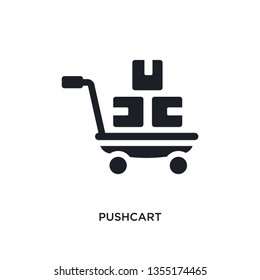 Black Pushcart Isolated Vector Icon Simple Stock Vector (Royalty Free ...