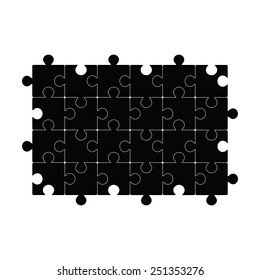 Black Puzzle Template Vector Illustration Stock Vector (Royalty Free ...