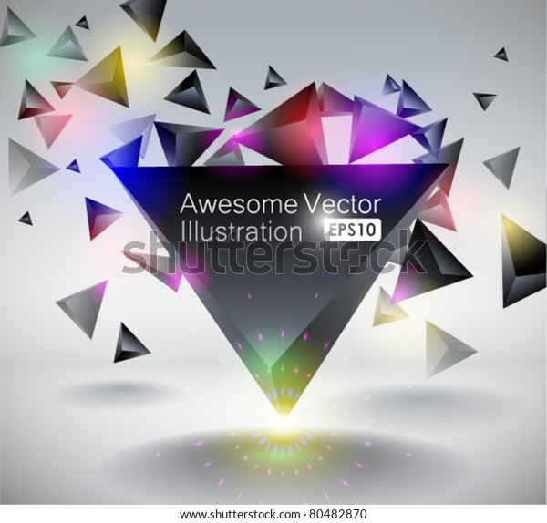 Black Pyramid 3d Illustration Eps 10 Stock Vector (Royalty Free ...