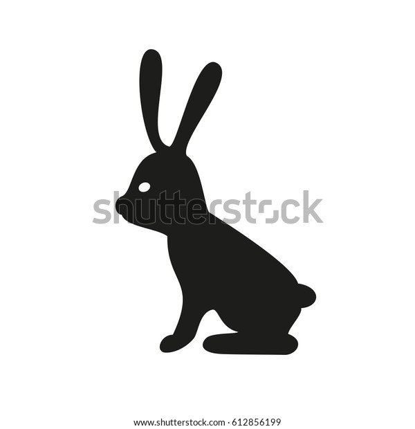 Black Rabbit Icon On White Background Stock Vector (Royalty Free ...