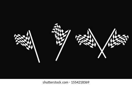 Black Race Flag Logo Icon Modern Stock Vector (Royalty Free) 1554218369 ...