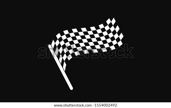 Black Race Flag Logo Icon Modern Stock Vector (Royalty Free) 1554002492 ...