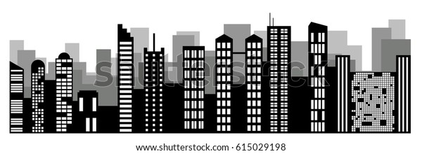 Black Random City Skyline Cityscape Vector Stock Vector (Royalty Free ...