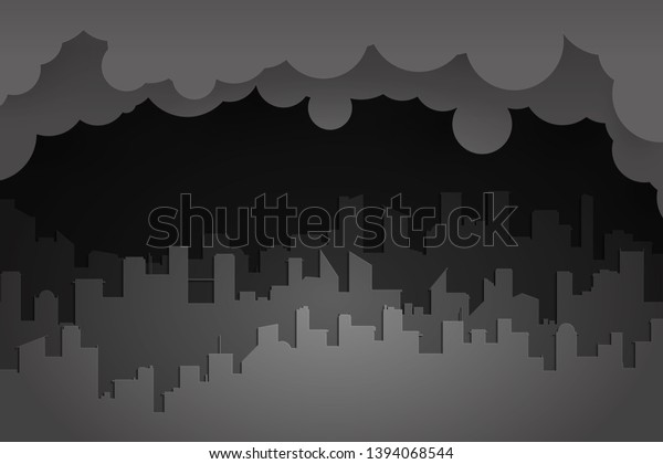 Black Random City Skyline Cloudscape Vector Stock Vector (Royalty Free ...