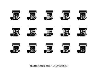Black Receipt Icons Editable Black Receipt Stock Vector (Royalty Free ...
