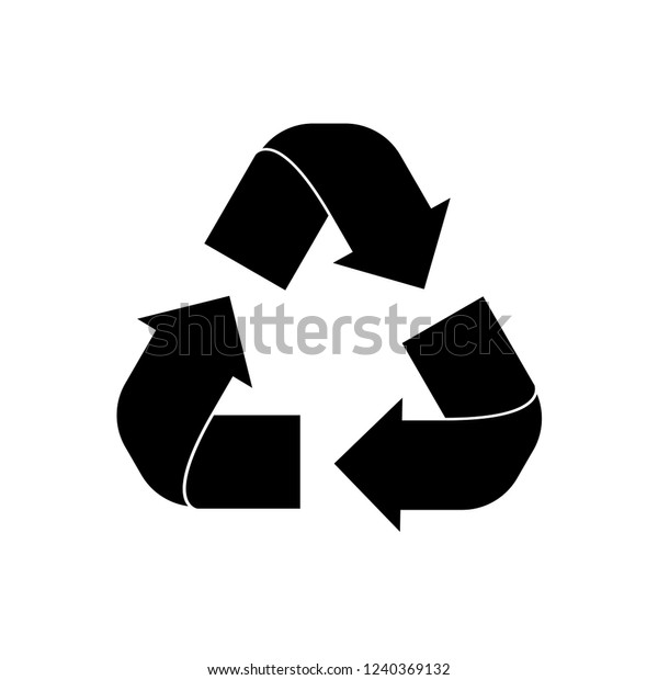 Black Recycle Symbol Icon Vector Eps Stock Vector (Royalty Free) 1240369132