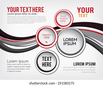 Black Red Background Wave Brochure Design Stock Vector (Royalty Free ...