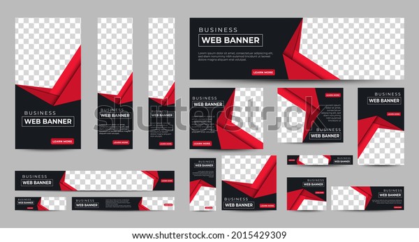 Black Red Banner Templates Set Standard Stock Vector (Royalty Free ...