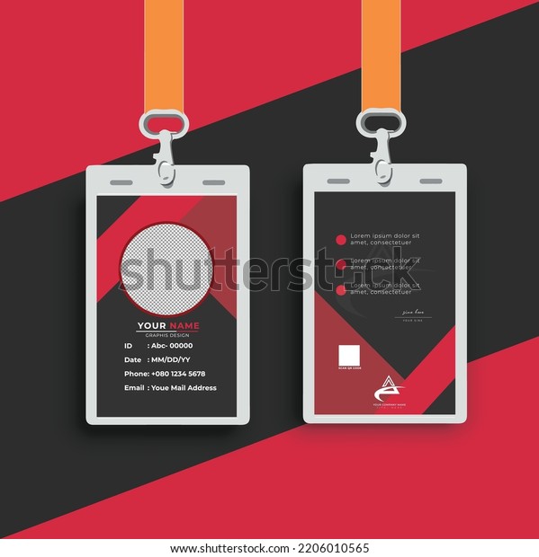 Black Red Id Card Stock Vector (Royalty Free) 2206010565 | Shutterstock