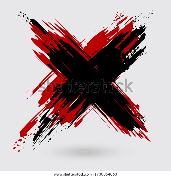 Black Red Ink Cross Stroke On Stock Vector (Royalty Free) 1730854063 ...