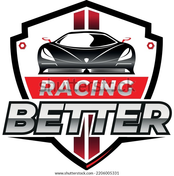 Black Red Race Car Emblem Shield Stock Vector (Royalty Free) 2206005331 ...