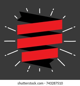 Black Red Ribbon Vector Illustration Stock Vector (Royalty Free ...